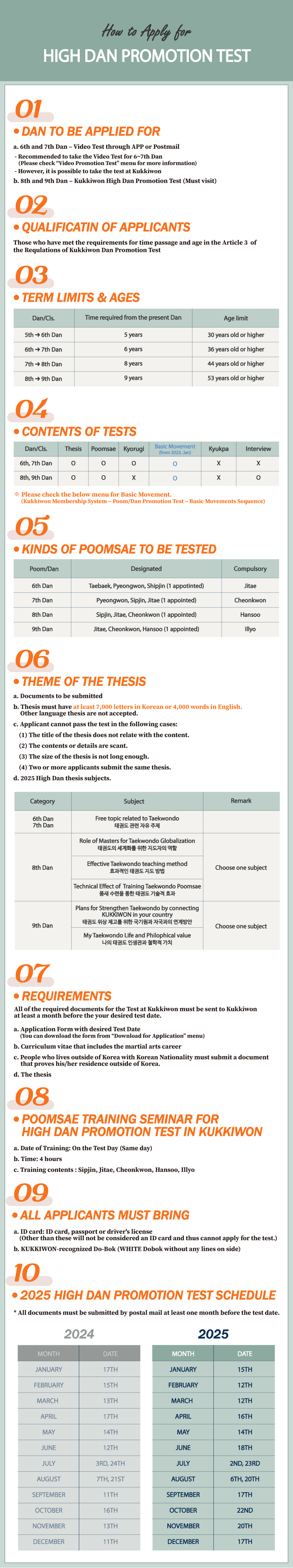 Tcon | Kukkiwon Membership System>Poom·Dan Promotion Test> High Dan ...